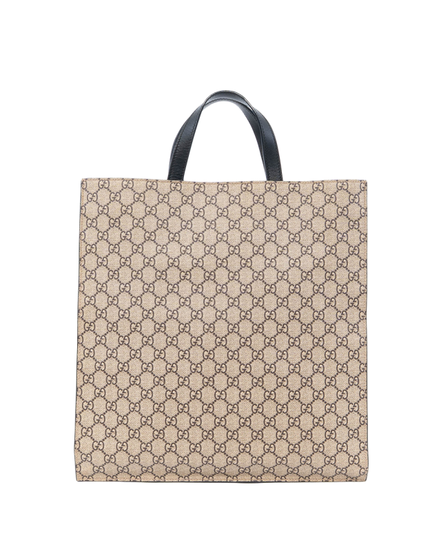 GUCCI SNAKE TOTE BAG BEIGE BROWN GG SUPREME MONOGRAM CANVAS GHW ...