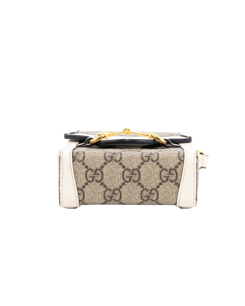 GUCCI HORSEBIT 1955 PHONE WHITE GG MONOGRAM CANVAS GHW - Bagnifique ...